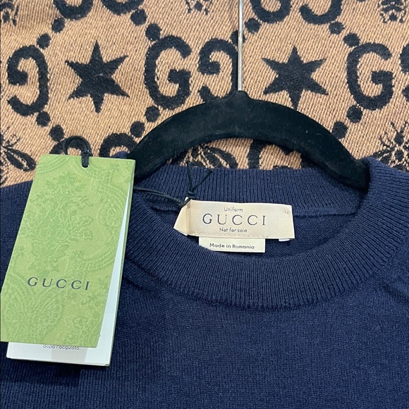 Gucci | Sweaters | Gucci Womens Dark Blue Crew Neck Sweater | Poshmark